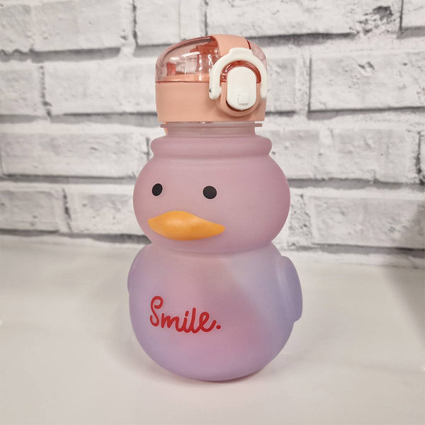 Cute Duck Water Bottle Pink 19cm With Straw - 760ml – TurfStore